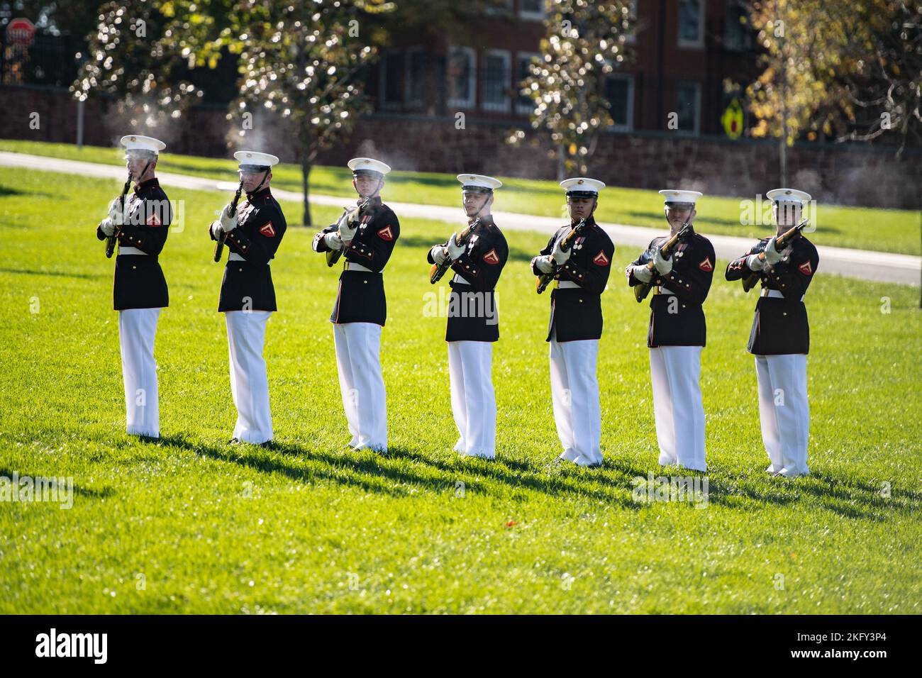A firing party from the Marine Barracks, Washington, D.C. (8th and I ...