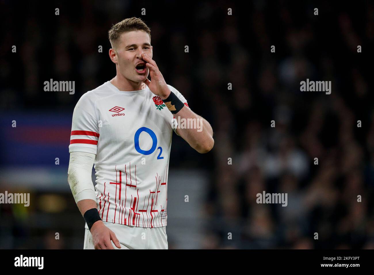 England's Freddie Steward during the Autumn International at Twickenham ...