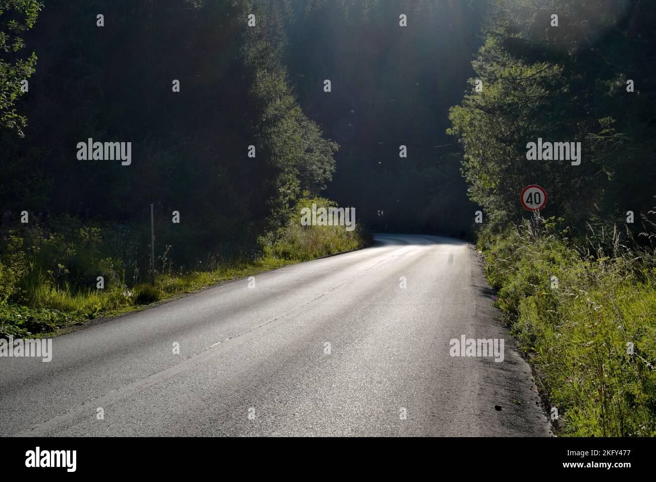 mountain road in Serbia, Sjenica Stock Photo - Alamy