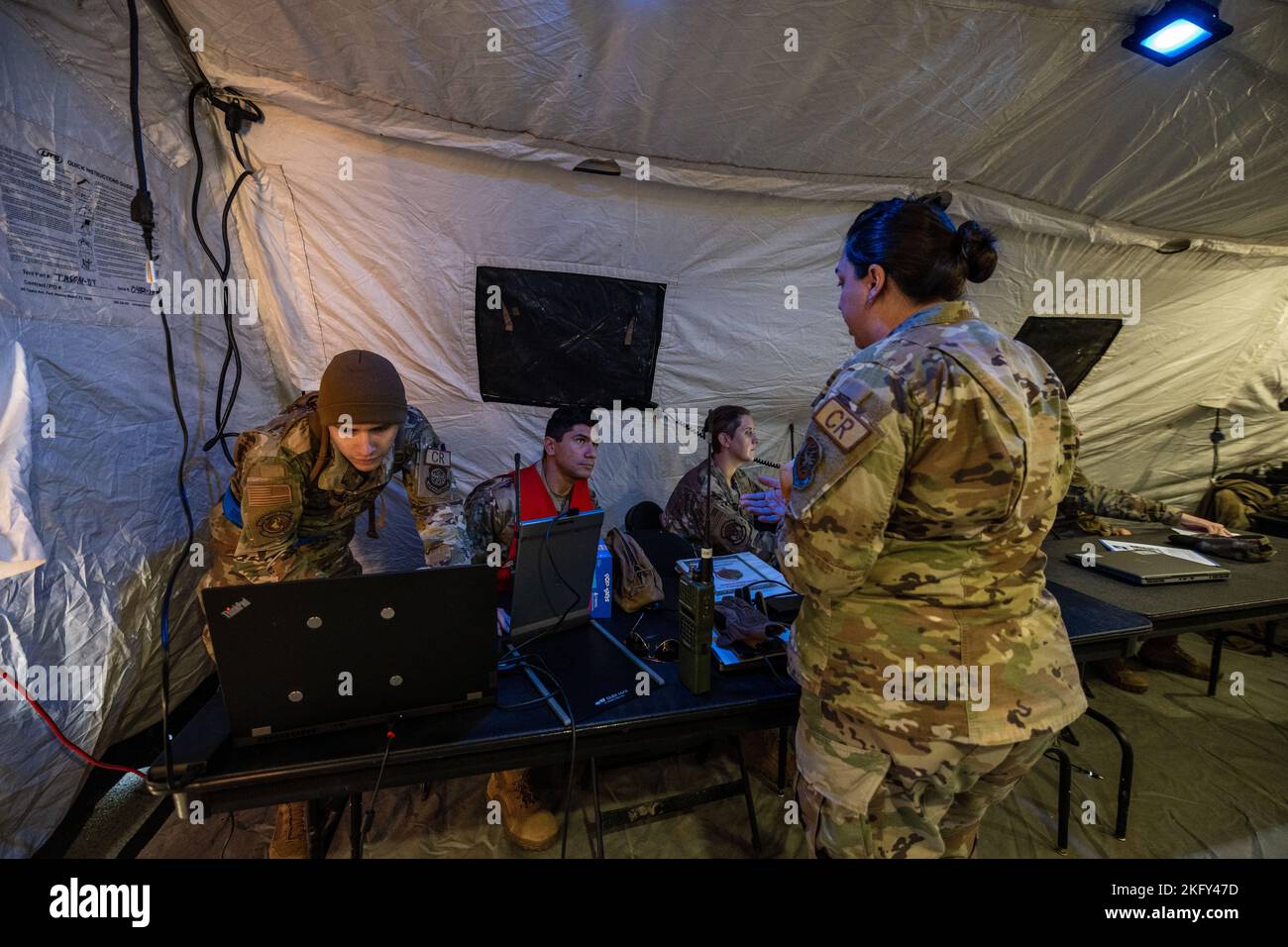 U.S. Air Force Tech. Sgt. Sidra Perez, right, 921st Contingency Response Squadron command and ...