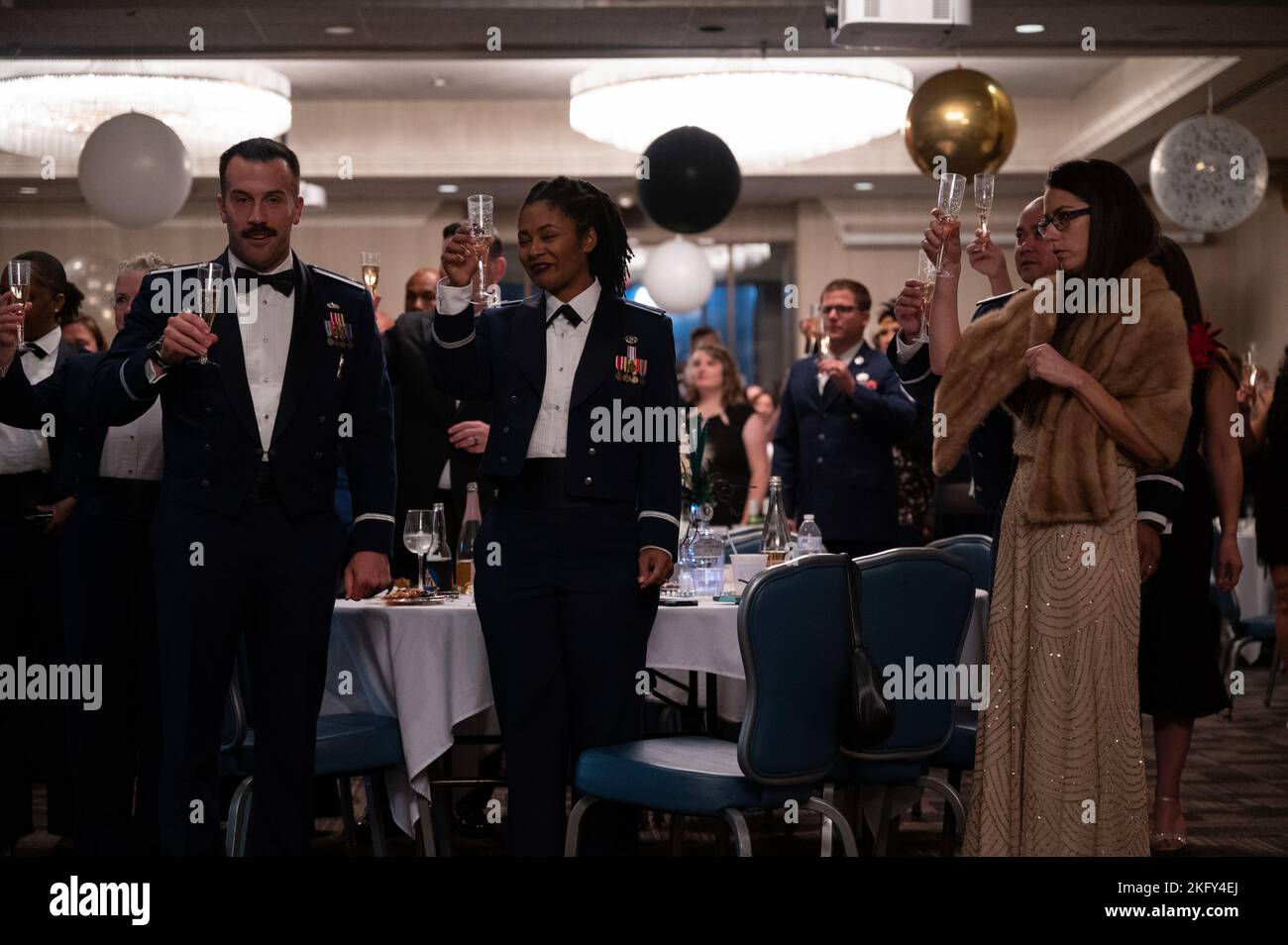 Members of Team Kirtland toast during the 75th Anniversary Air Force ...