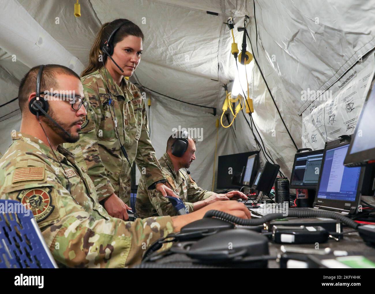Military service members assigned to the 7th Air Support Operations ...