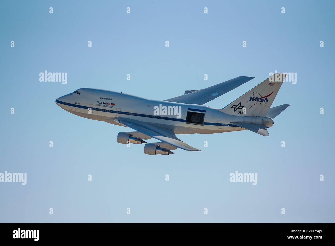 NASA’s Stratospheric Observatory for Infrared Astronomy (SOFIA), a Boeing 747SP aircraft, flies ...