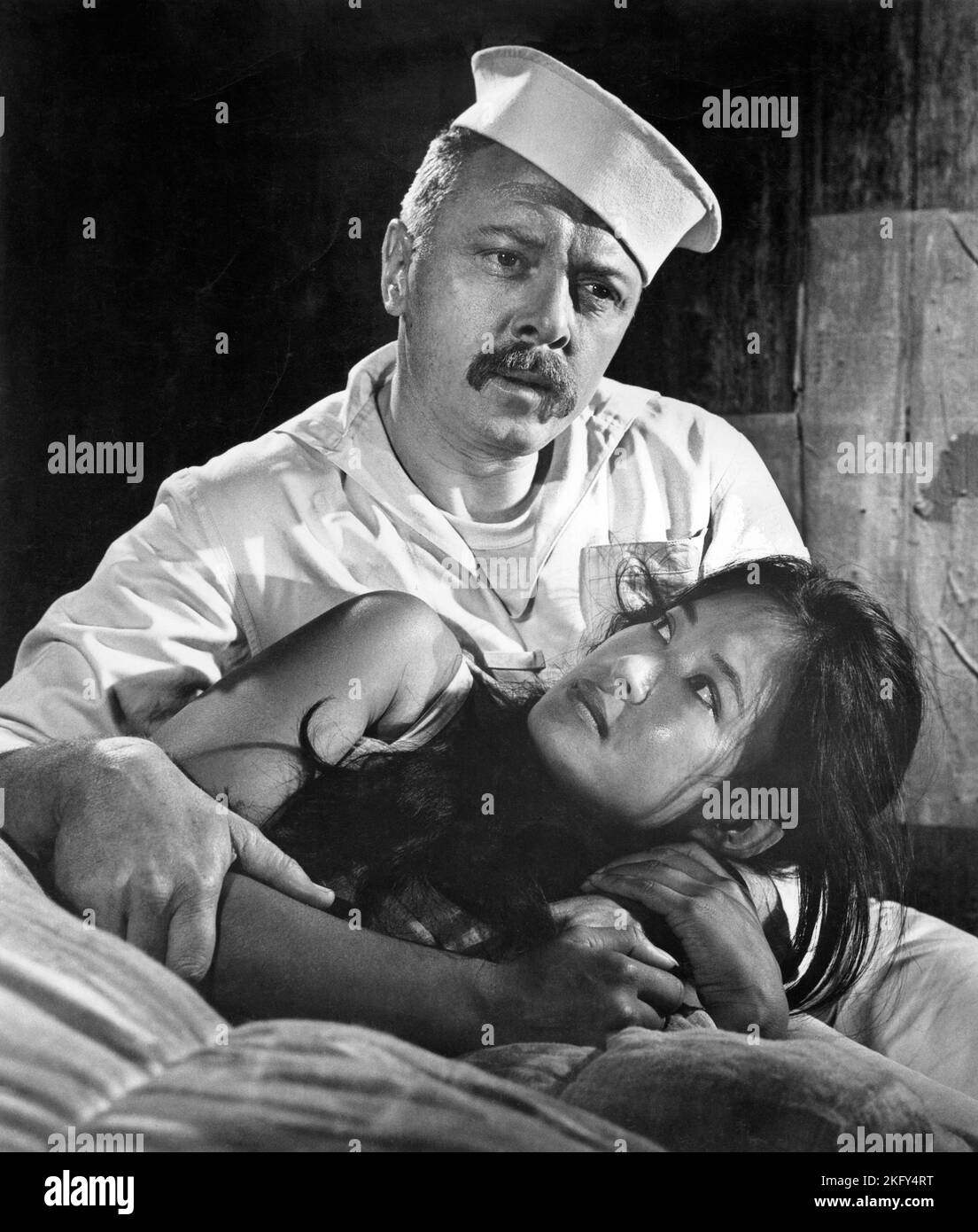 Richard Attenborough, Emmanuelle Arsan, on-set of the Film, "The Sand ...