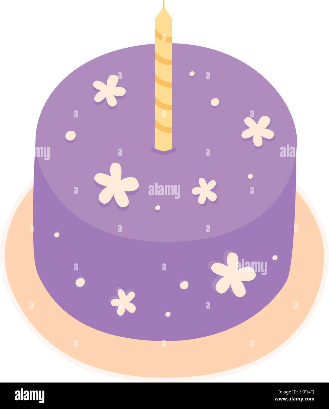 Birthday bento mini cake with celebration candle Stock Vector Image ...