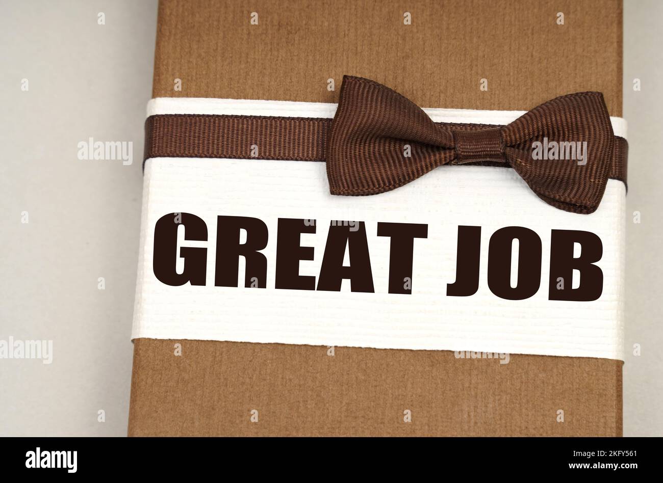 Finance and business concept. On the packing box with a bow-tie the ...