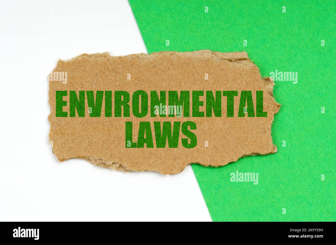 Environmental concept. On a white-green background lies a piece of ...