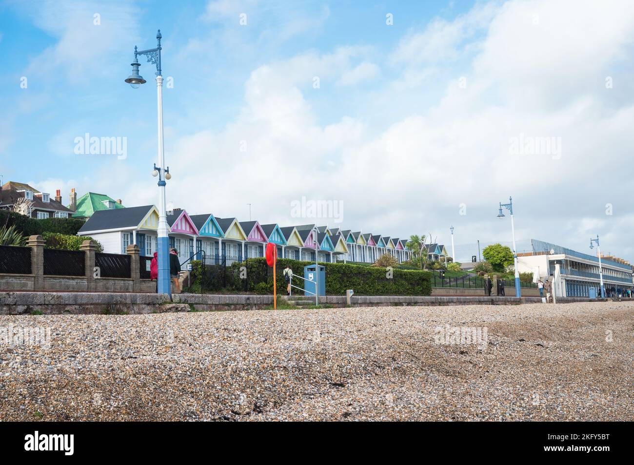 Colourful huts in seaside town of Weymouth in Dorset, United Kingdom ...