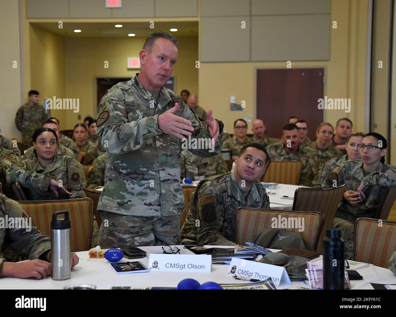 U.S. Air Force Chief Master Sgt. Cory Olson, command chief of Air Force ...