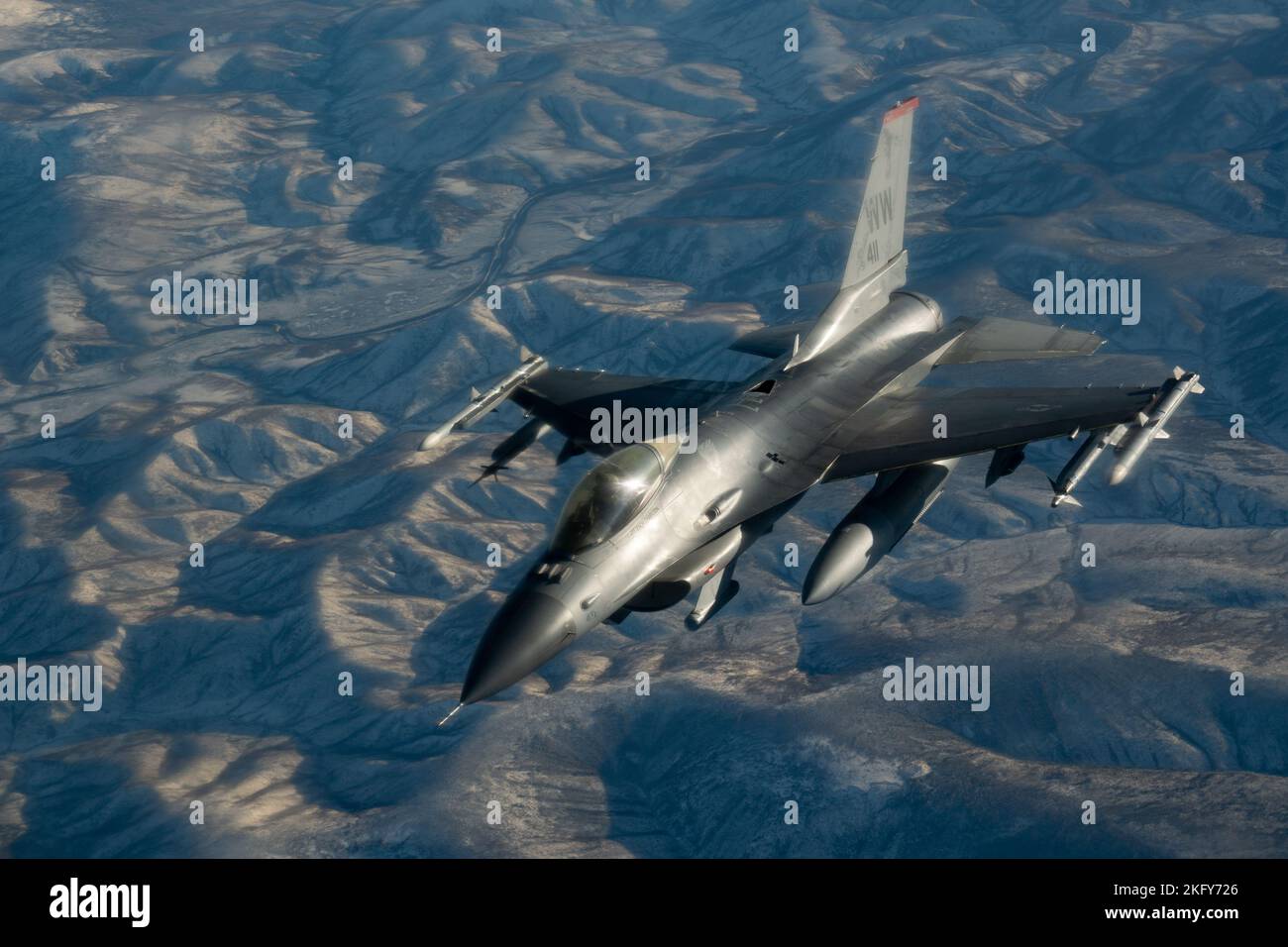A U.S. Air Force F-16 Fighting Falcon assigned to the 14th Fighter ...