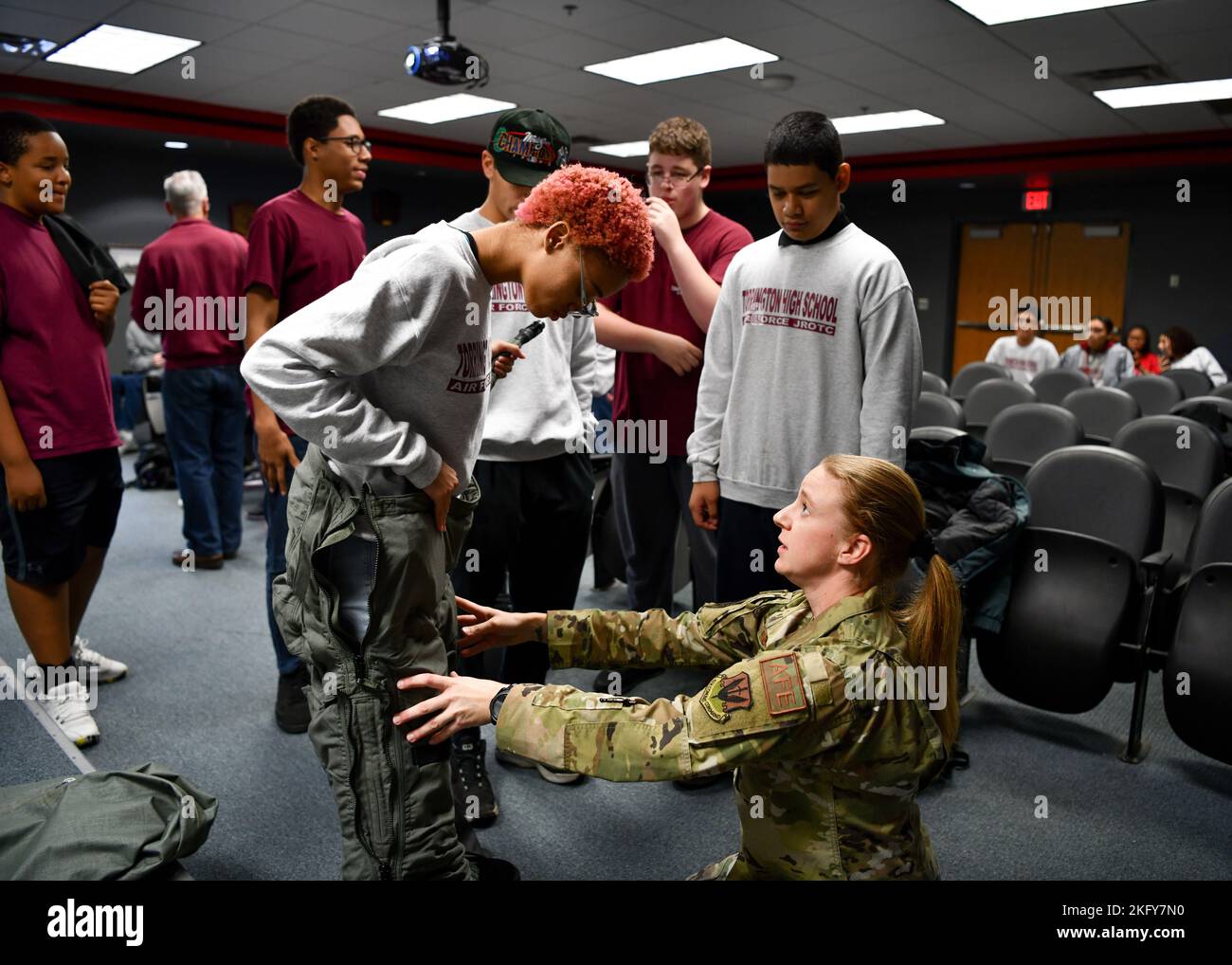 Students from Torrington High School attend a tour Oct. 14, 2022, at ...