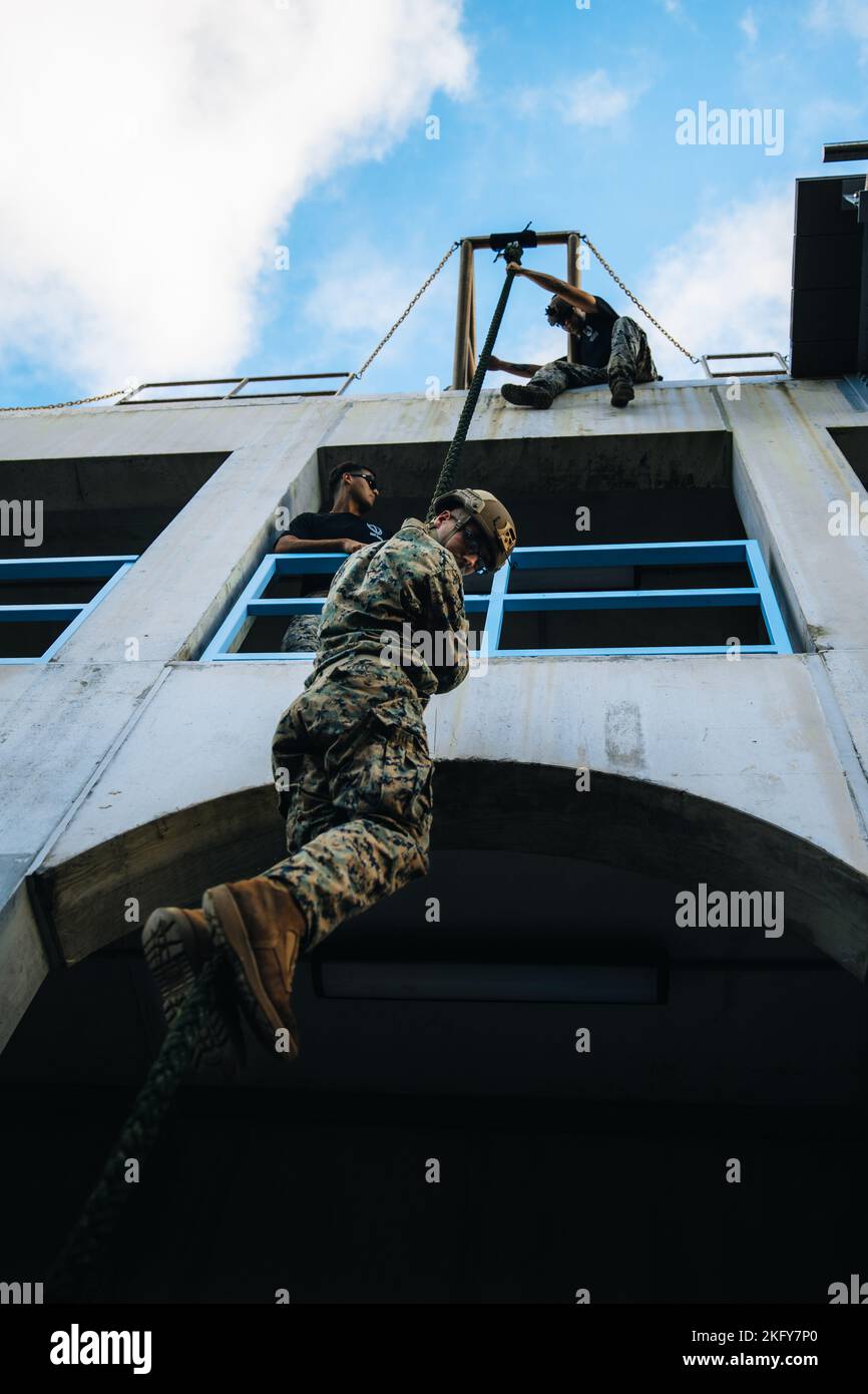 A U.S. Marine with 3d Littoral Combat Team, 3d Marine Littoral Regiment ...
