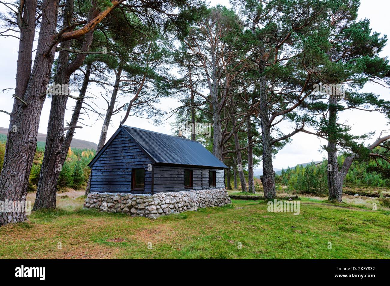 Braemar, UK- Oct 14, 2022: The cabin in Scotland's Cairngorms National ...