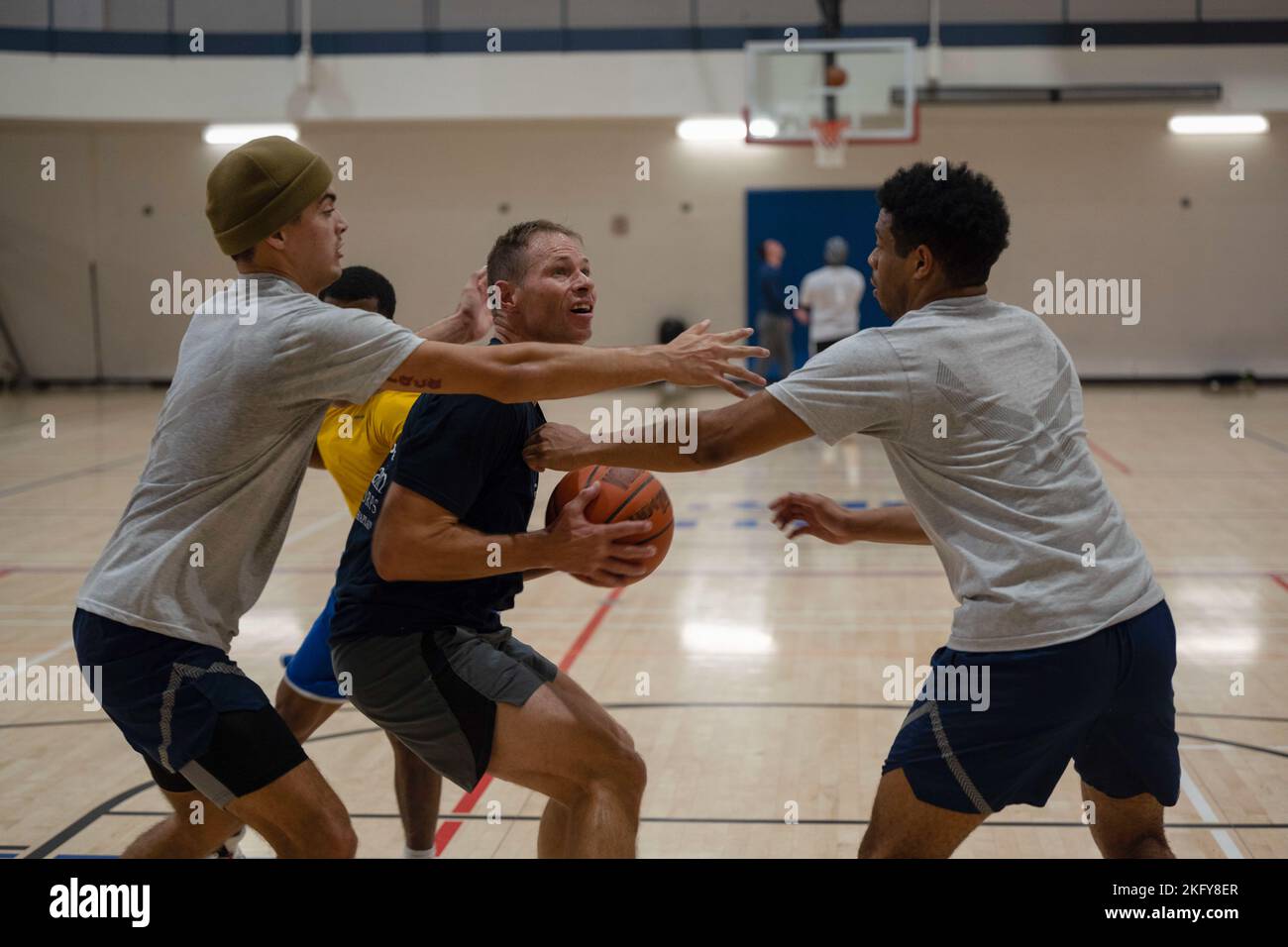 U.S. Air Force Capt. Michael Deboef, 49th Wing Staff Agency unit chaplain, center, drives to the ...