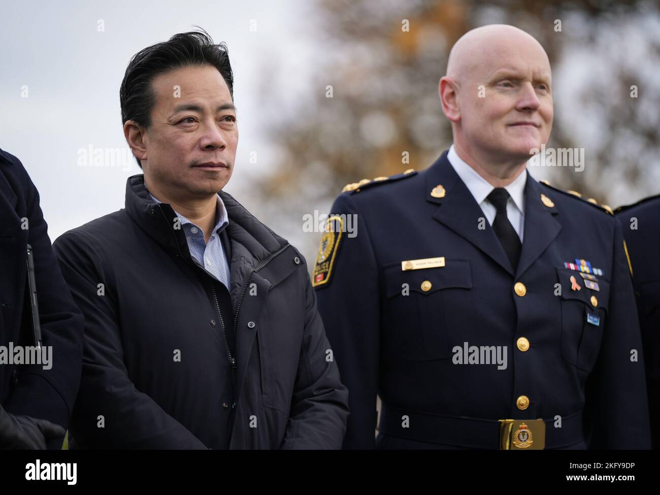 Vancouver Mayor Ken Sim, left, and Vancouver Police Chief Adam Palmer ...