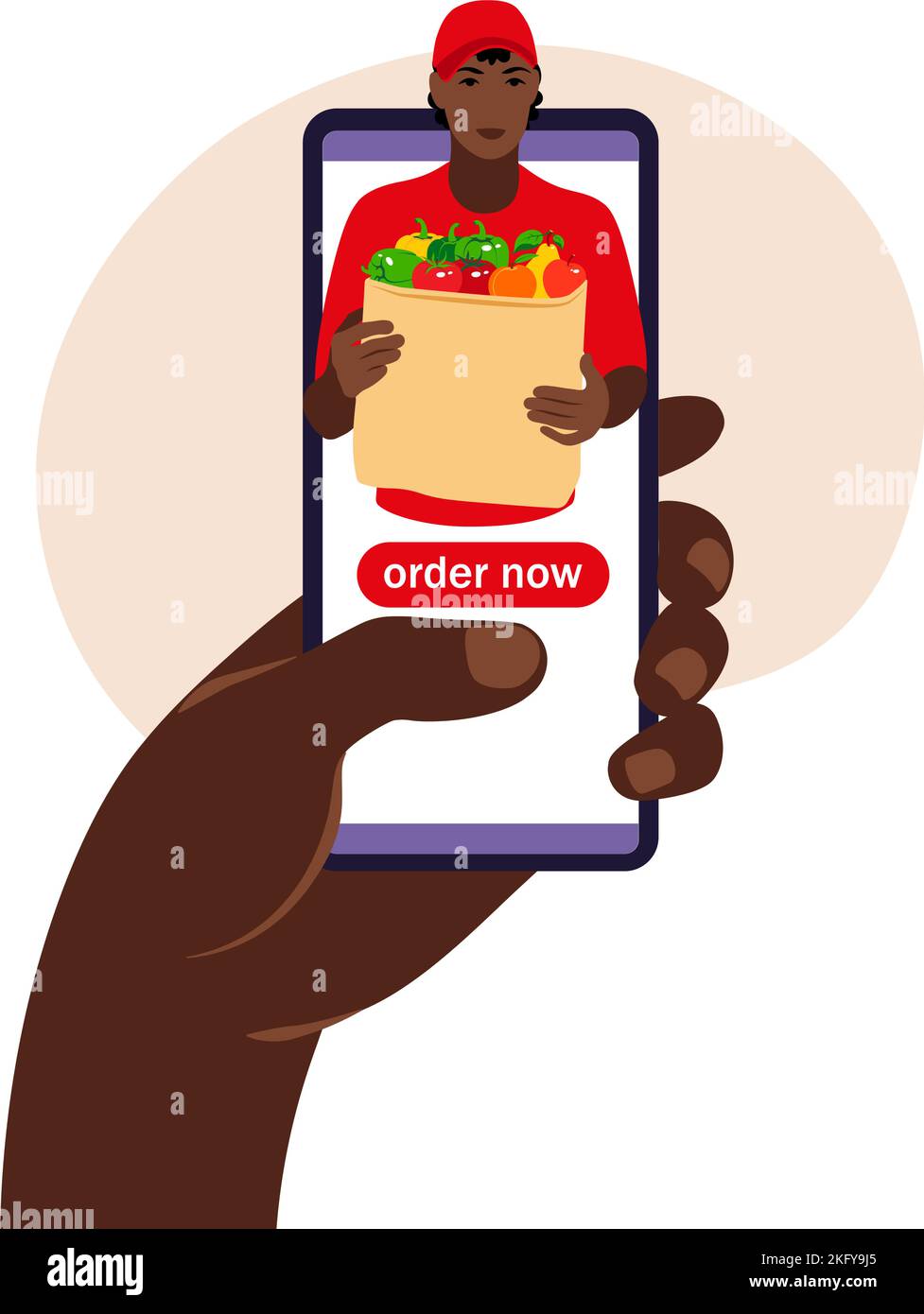 Online delivery service concept. E-commerce concept. Online food order ...