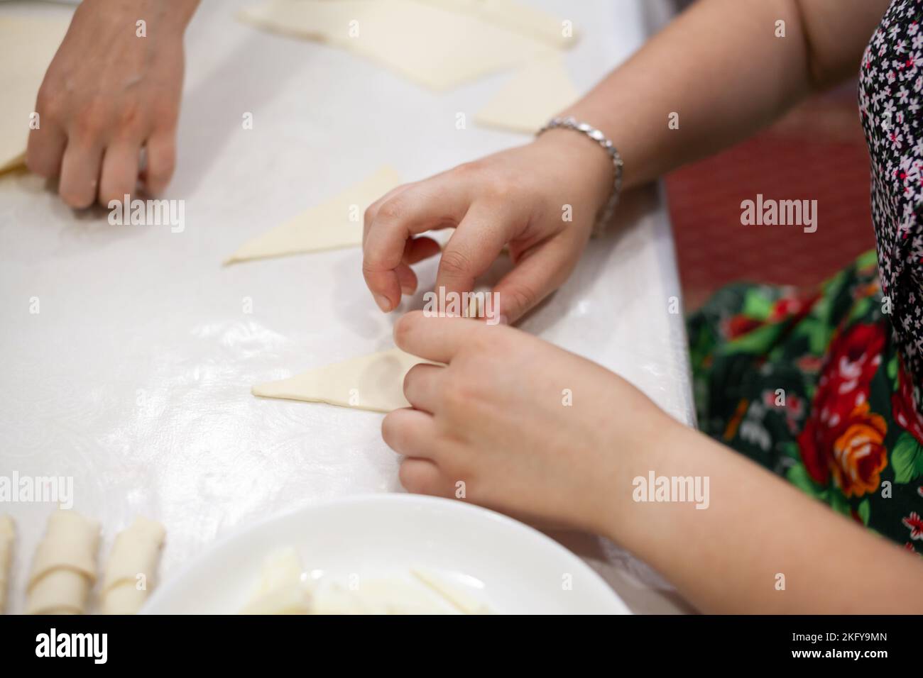The process of making homemade croissants and other pastries at home ...