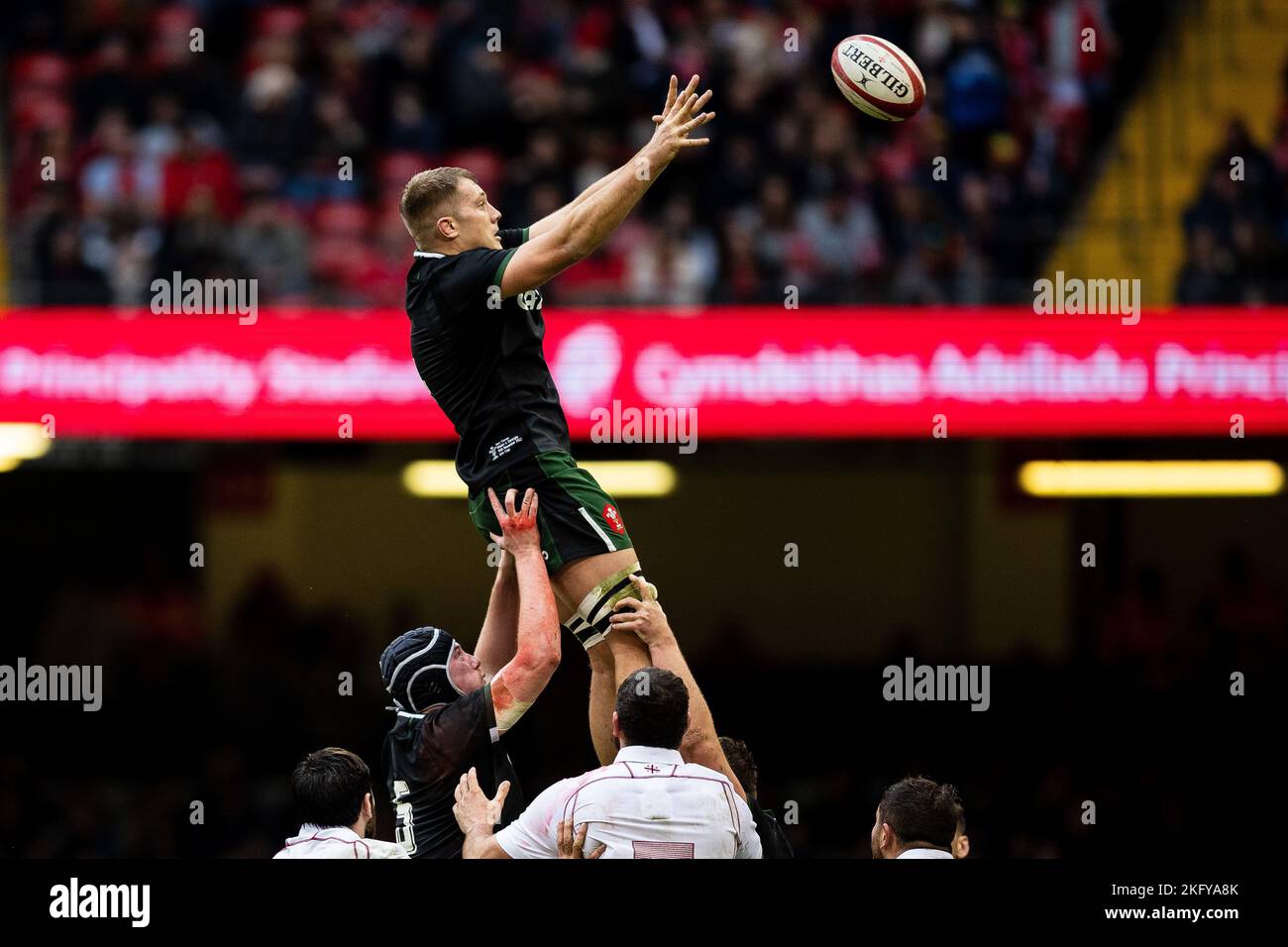 Ben Carter of Wales during the 2022 Autumn Nations Series, rugby union ...