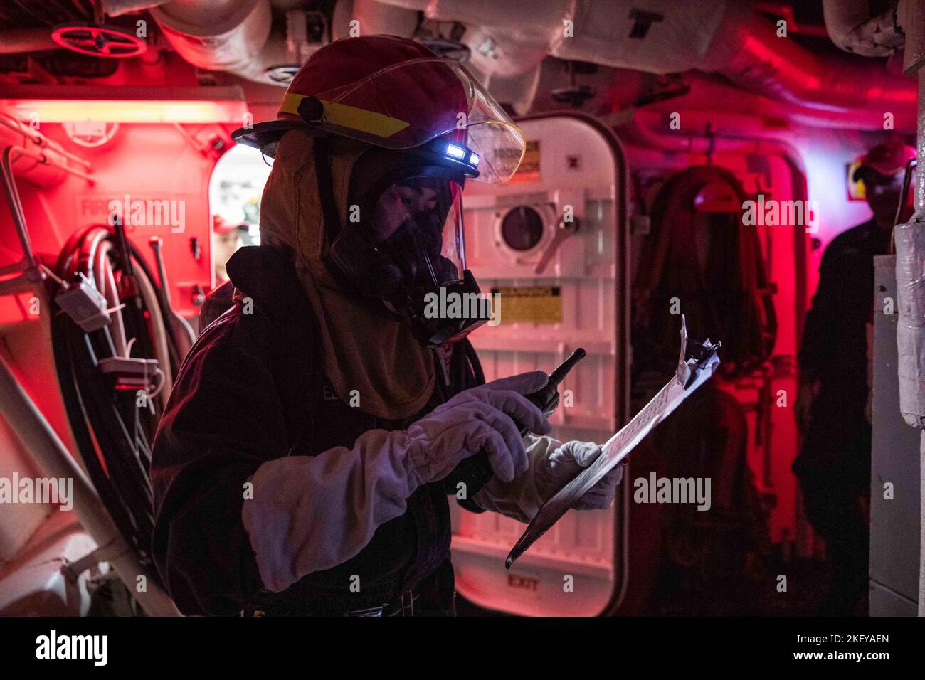 NORTH SEA (Oct. 14, 2022) Damage Controlman Fireman Zaena Sherrell ...