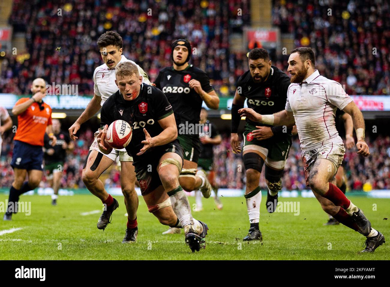 Jac Morgan of Wales during the 2022 Autumn Nations Series, rugby union ...