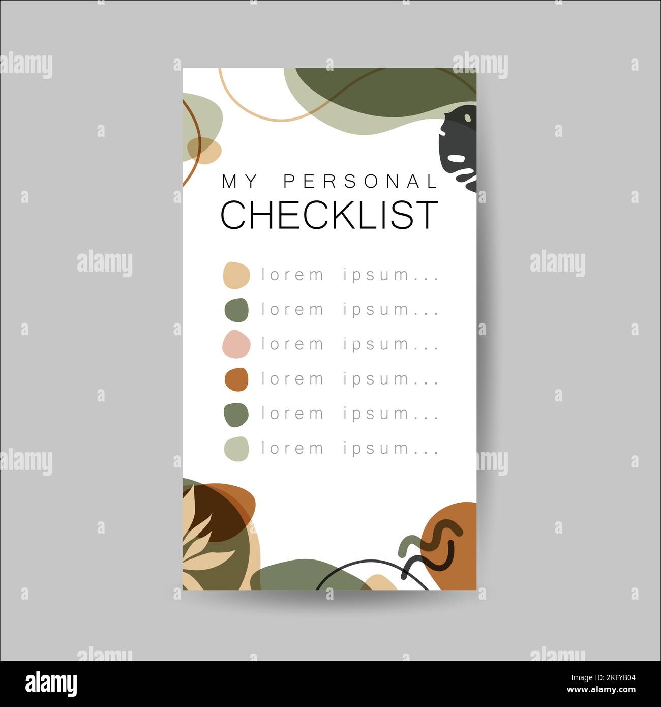 My checklist template. Abstract modern background with organic shapes ...