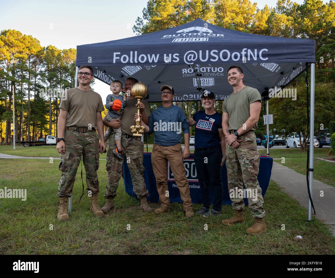 Members from the 372nd Training Squadron pose with the “Golden Pumpkin ...