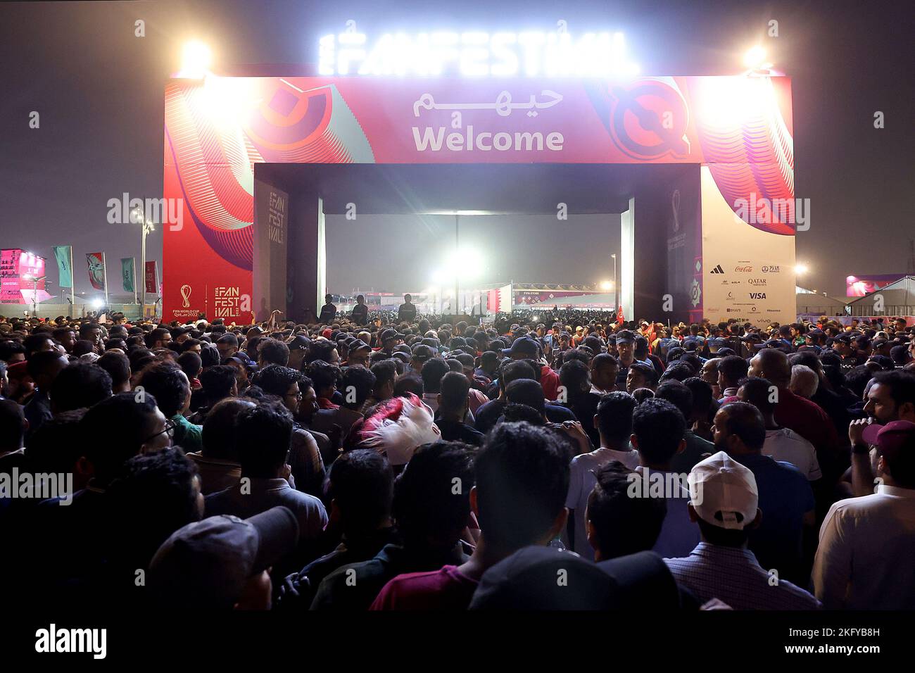 Doha, Qatar. 20 November, 2022. Thousands of supporters were trying to ...