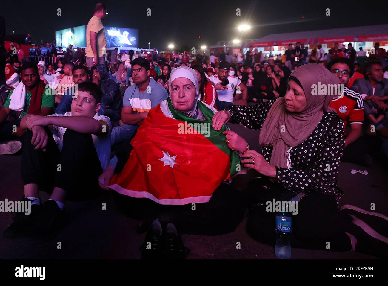 Doha, Qatar. 20 November, 2022. Fans gathered at Al Bidda Park for the FIFA Fan Festival, where ...