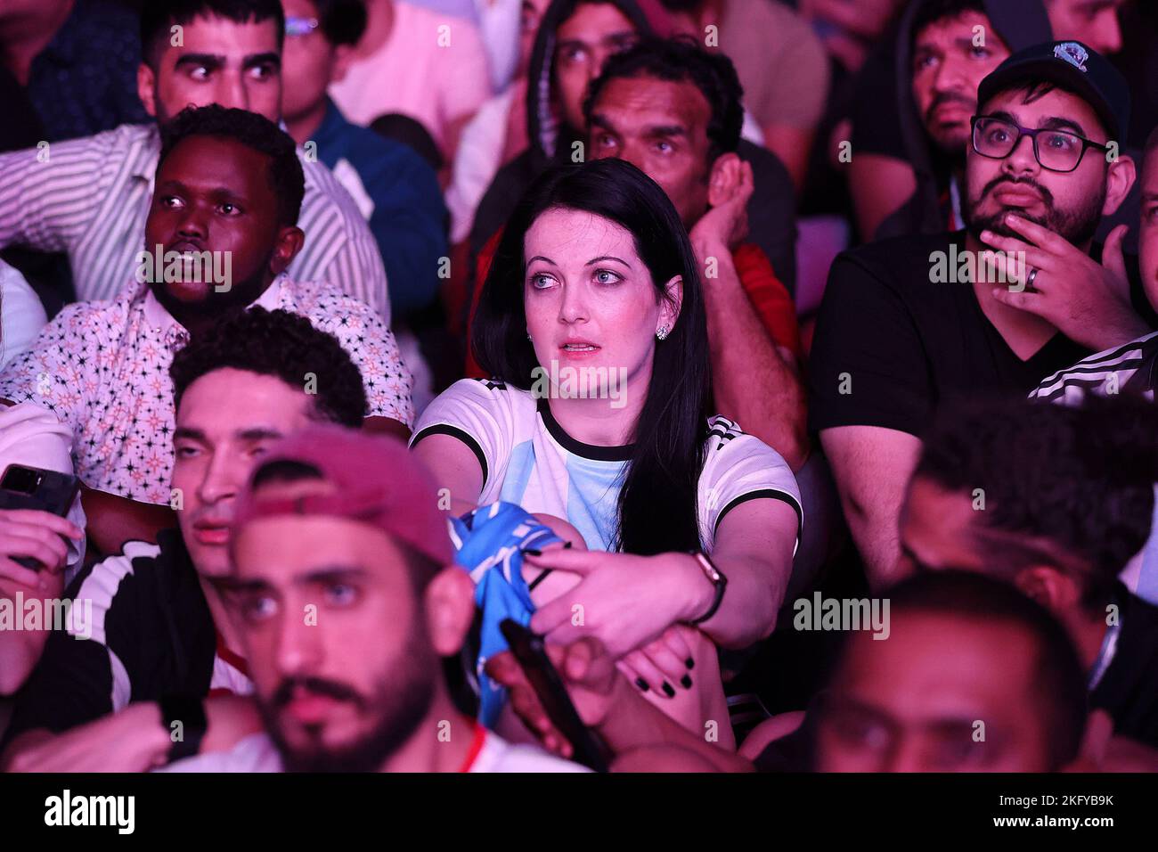 Doha, Qatar. 20 November, 2022. Fans gathered at Al Bidda Park for the FIFA Fan Festival, where ...