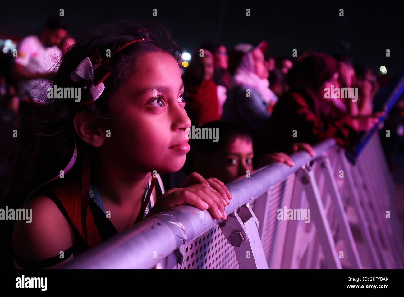 Doha, Qatar. 20 November, 2022. Fans gathered at Al Bidda Park for the FIFA Fan Festival, where ...