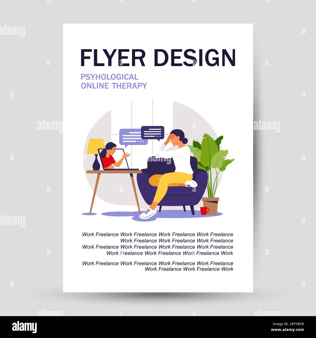 Psychological counseling concept. Flyer design. Psychological ...