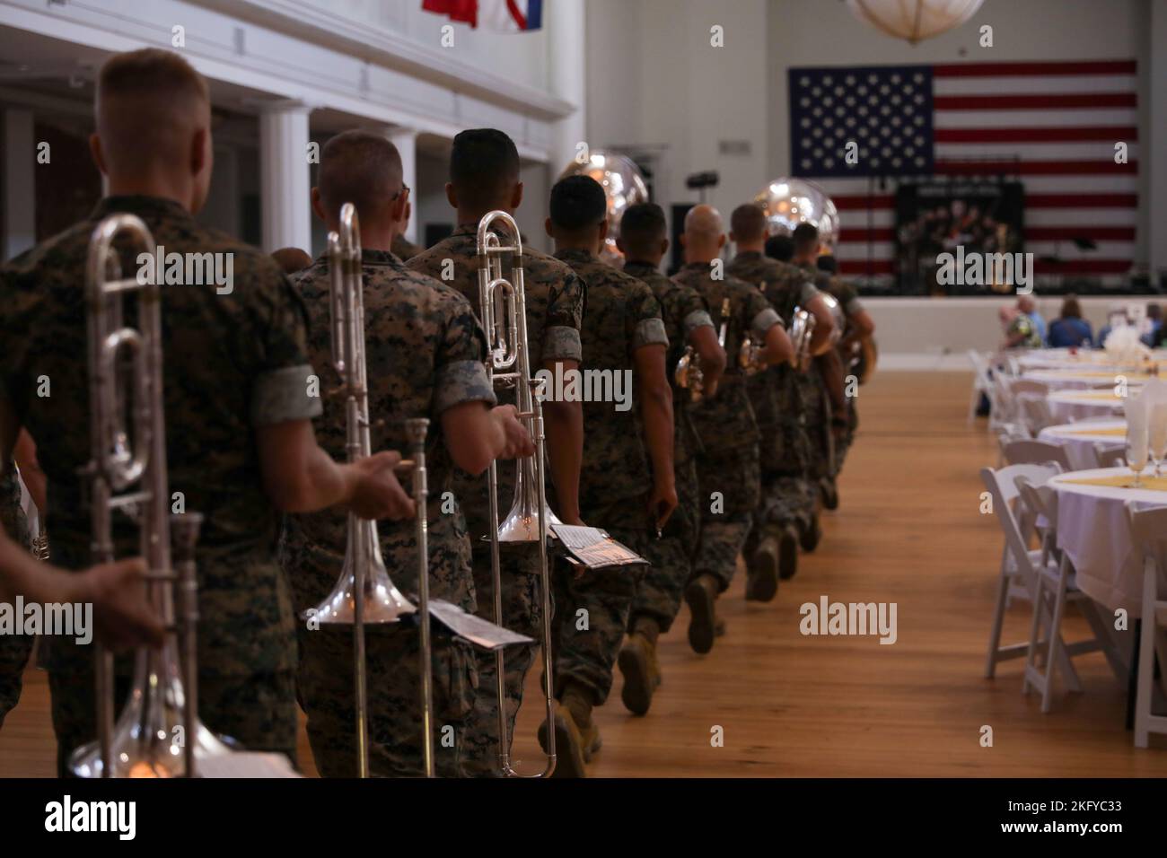 Members of the Parris Island Marine Band, Headquarters and Service ...