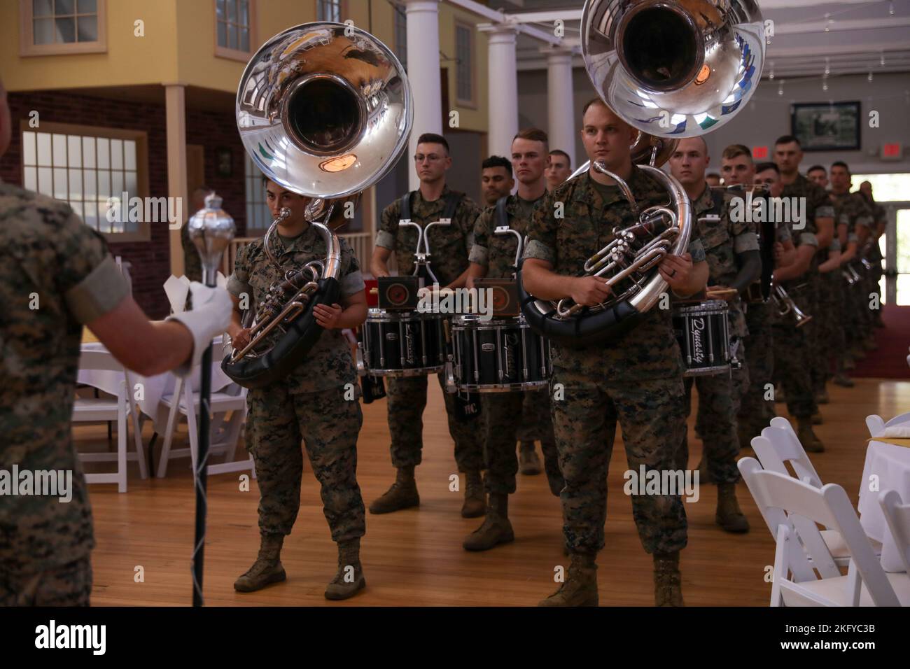 Members of the Parris Island Marine Band, Headquarters and Service ...