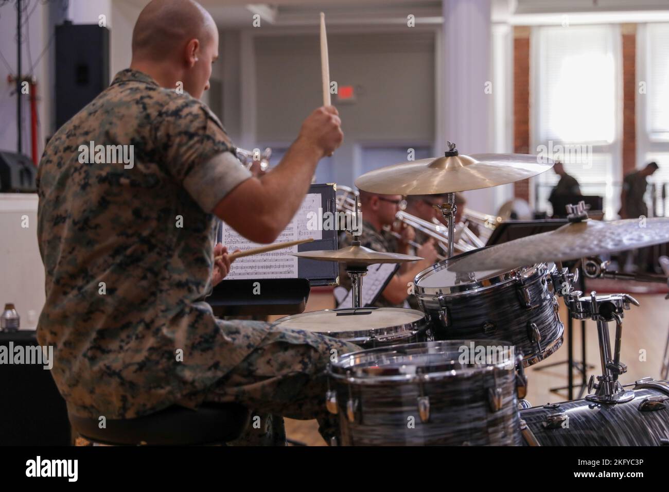 Members of the Parris Island Marine Band, Headquarters and Service ...