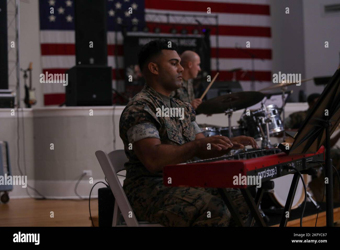 Members of the Parris Island Marine Band, Headquarters and Service ...