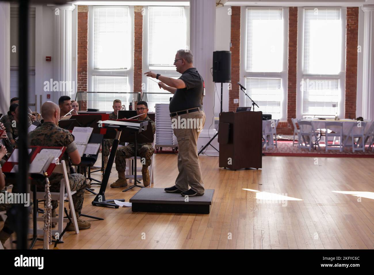 Members of the Parris Island Marine Band, Headquarters and Service ...