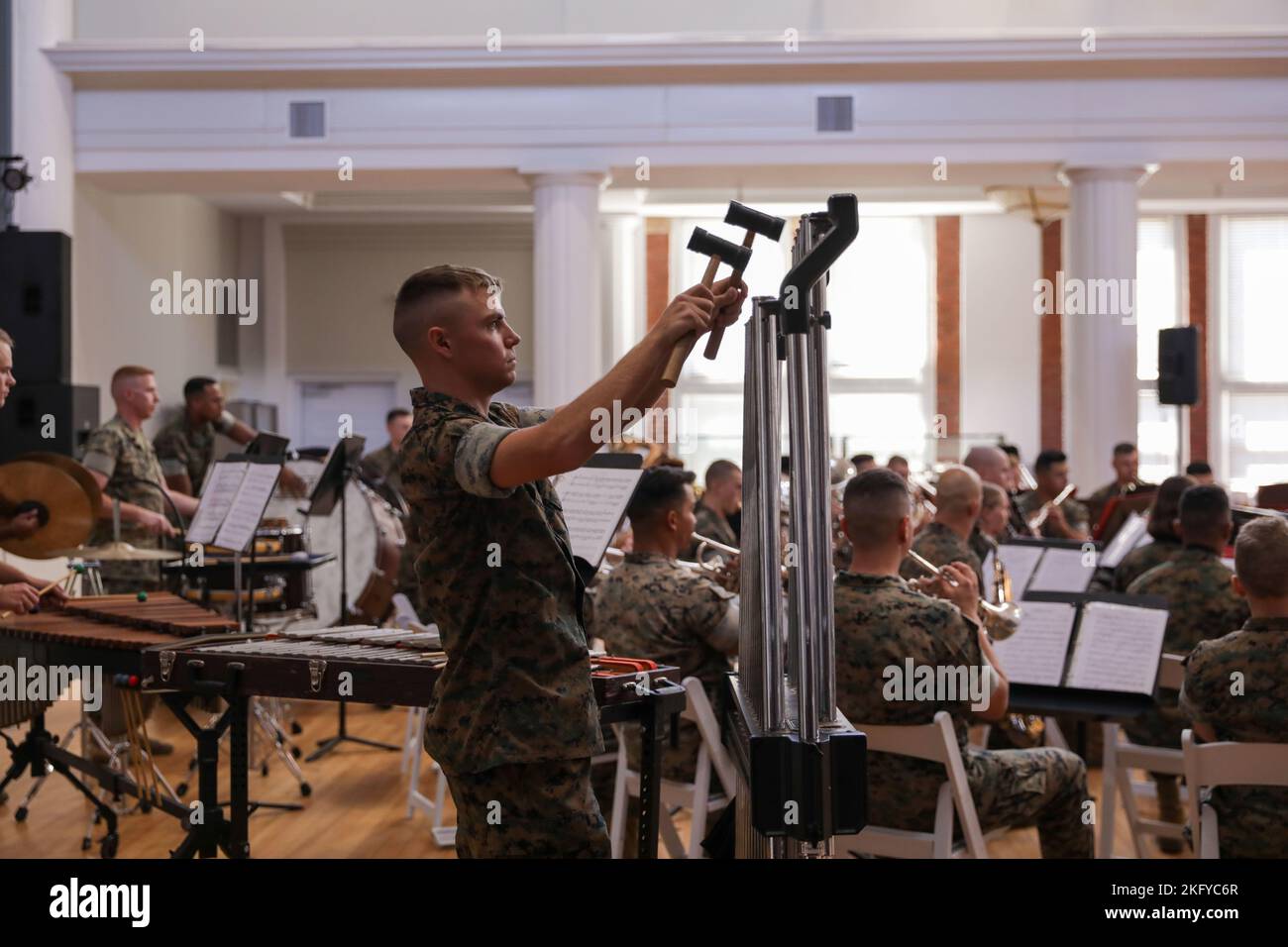 Members of the Parris Island Marine Band, Headquarters and Service ...