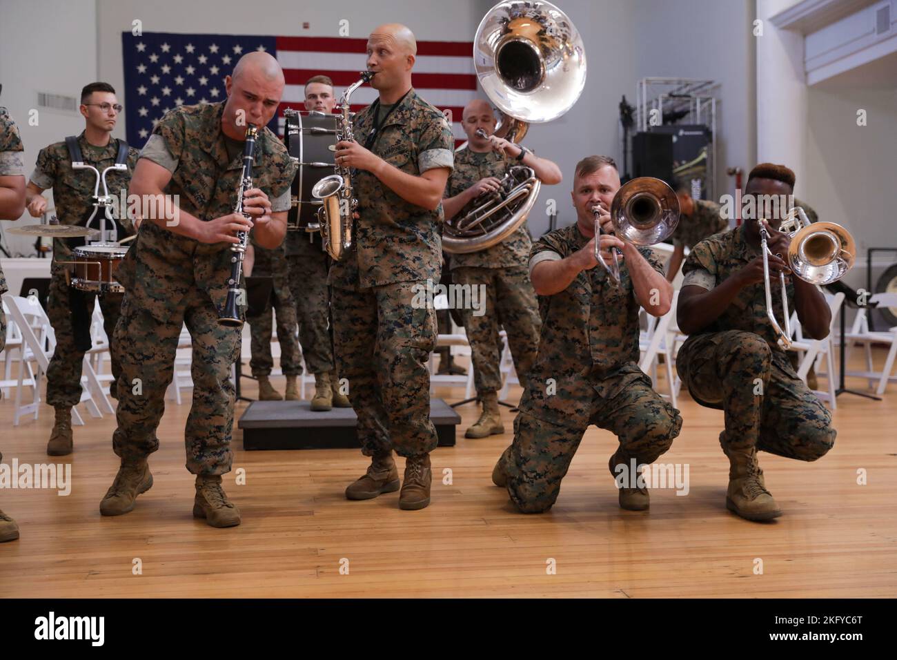 Members of the Parris Island Marine Band, Headquarters and Service ...