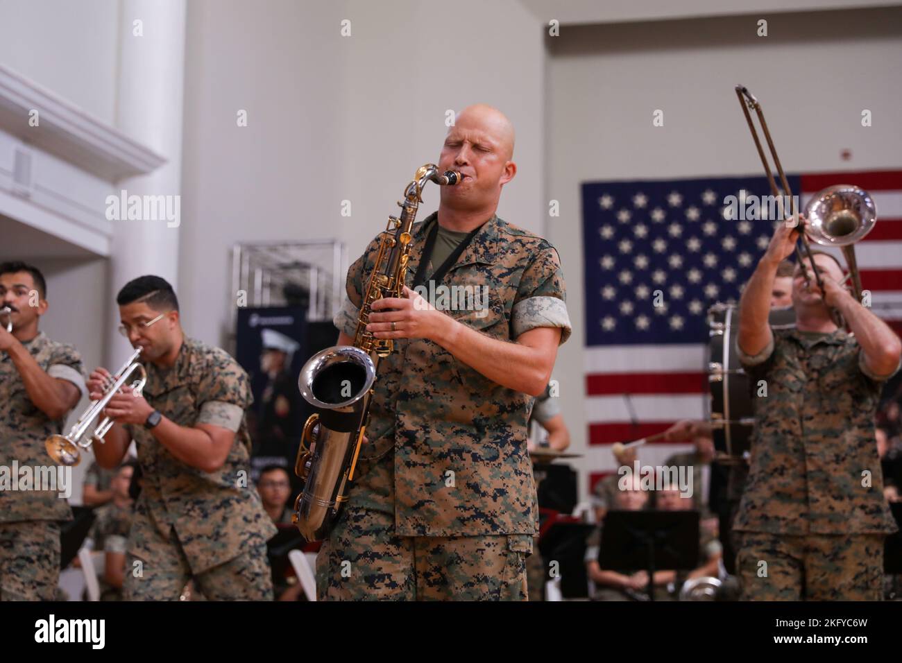 Members of the Parris Island Marine Band, Headquarters and Service ...