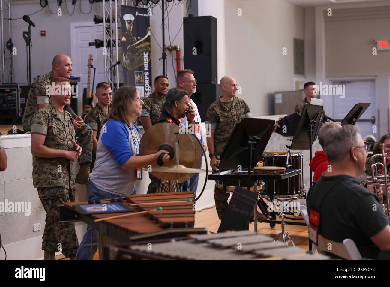 Members of the Parris Island Marine Band, Headquarters and Service ...