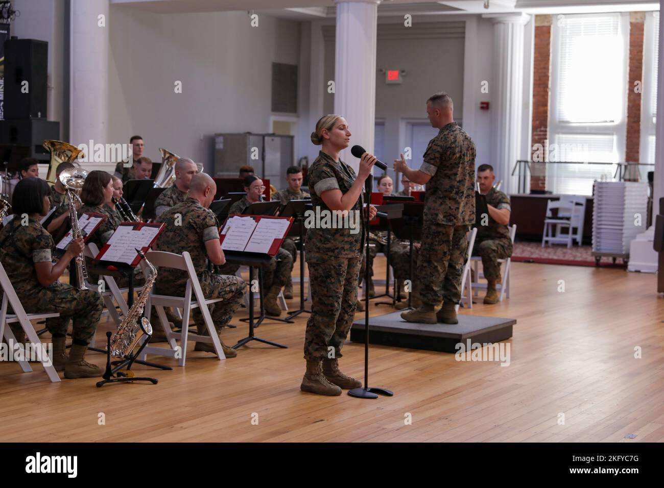 Members of the Parris Island Marine Band, Headquarters and Service ...