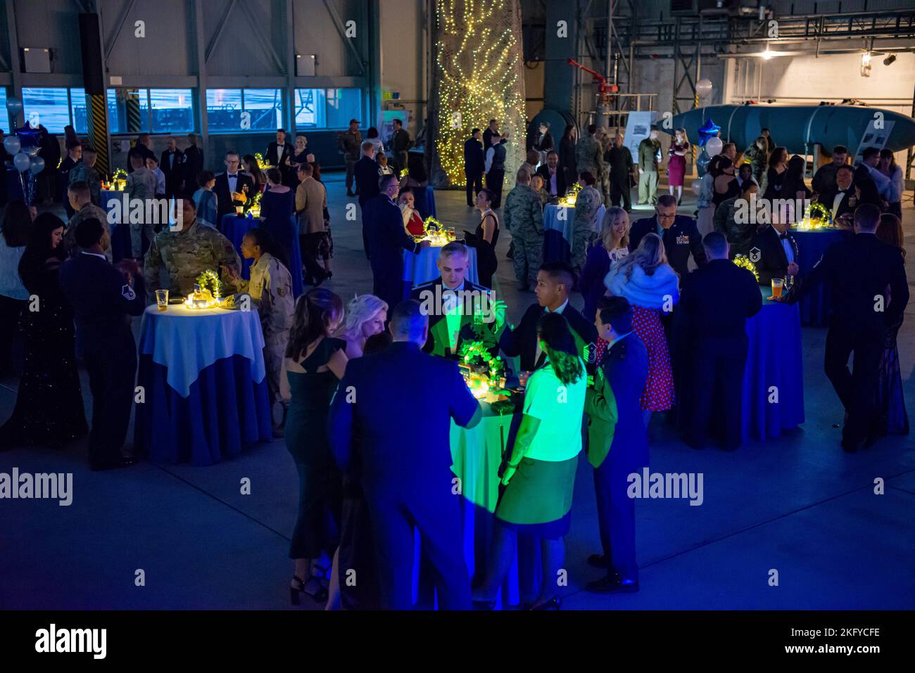 U.S. Air Force Airmen and their families socialize during the Air Force ...