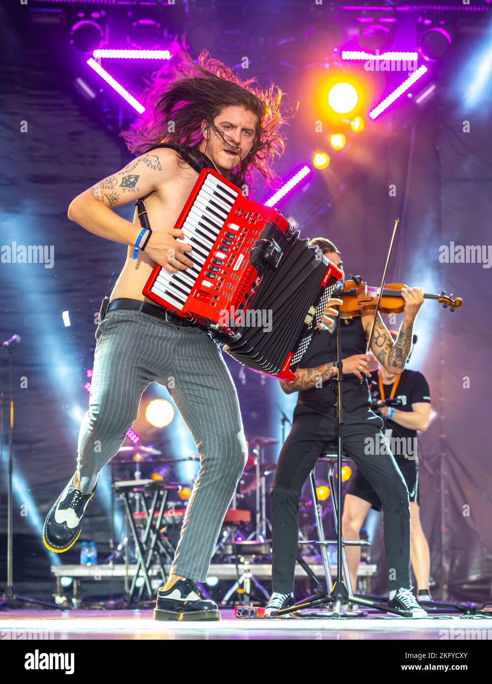 Green Island, Lipetsk, Russia 06-26-2021 rock band The Hatters on stage ...