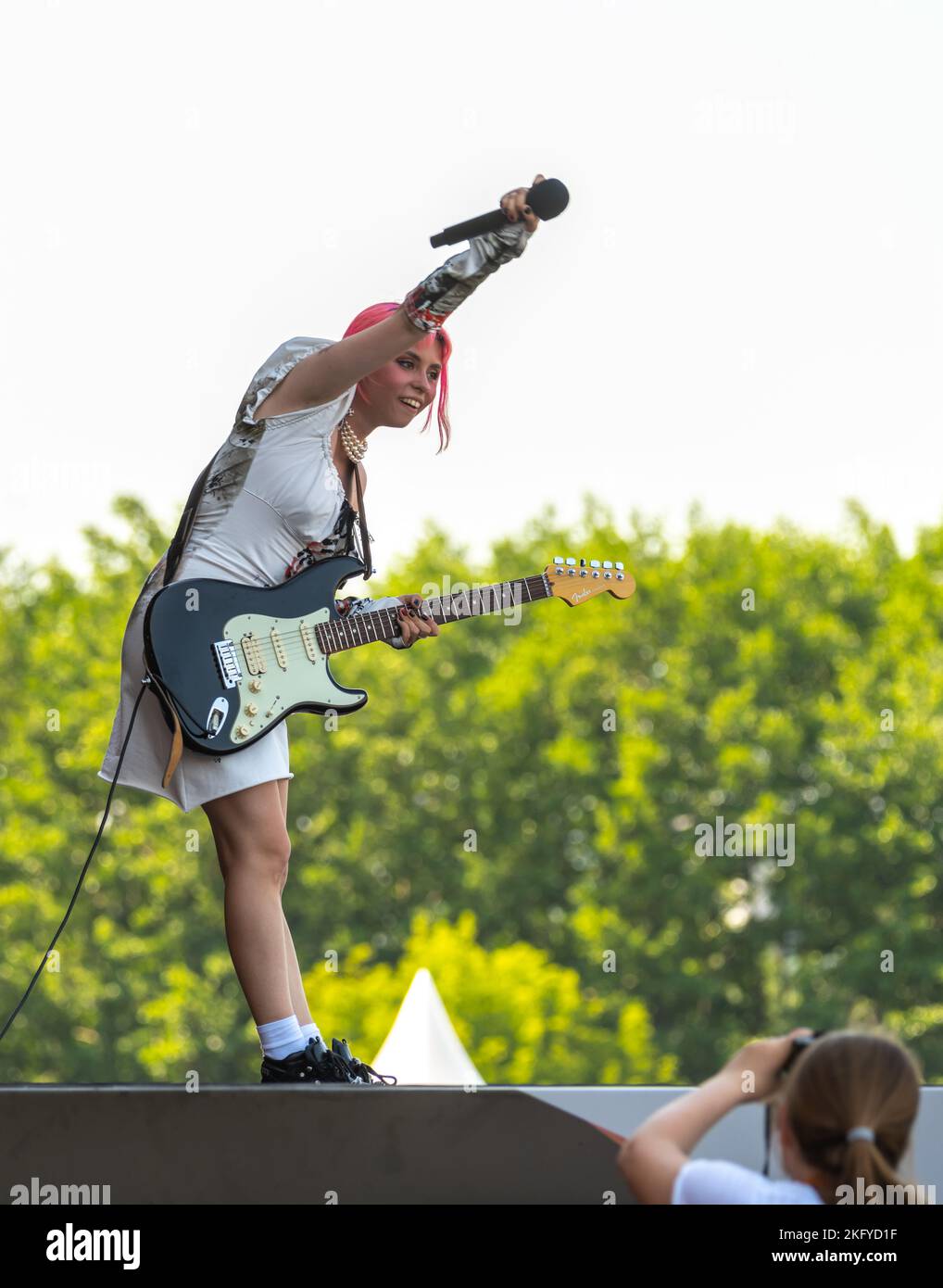 Green Island, Lipetsk, Russia 06-27-2021 the concert of the singer Dara ...