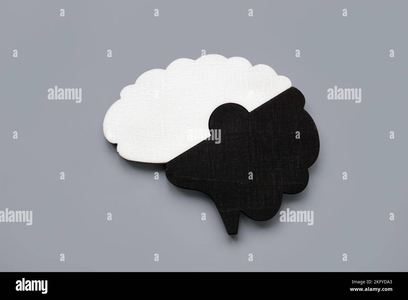 Brain from two parts black and white. Binary thinking concept Stock ...