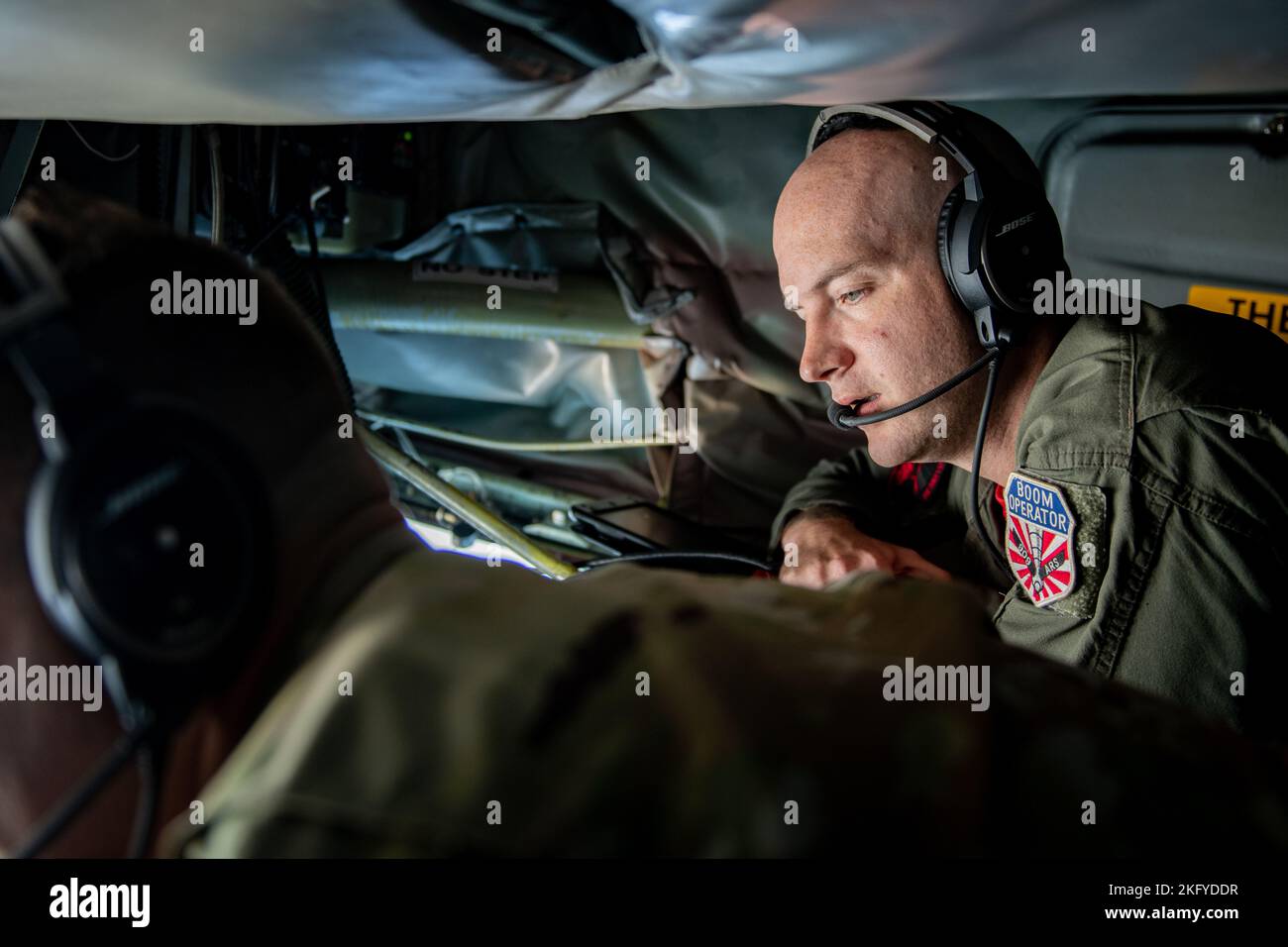 U.S. Air Force Staff Sgt. Andrew Chance, right, a 909th Air Refueling ...