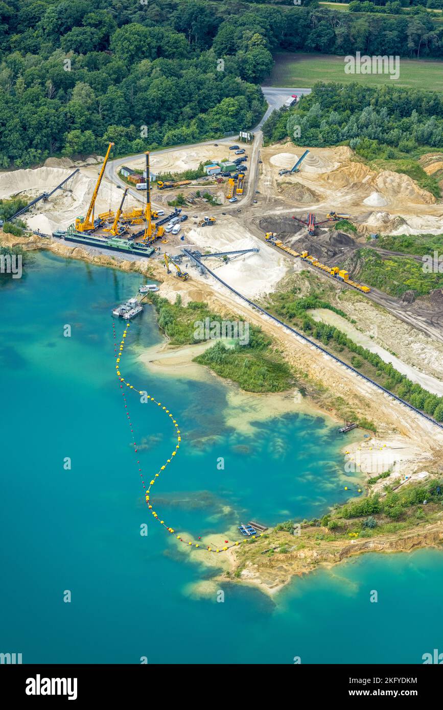 Aerial view, Quarzwerke Köster und Weiken GmbH and lake, Ahsen, Datteln ...