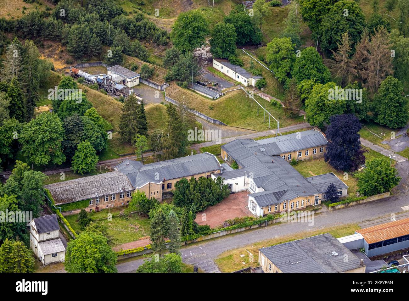 Aerial view, Syhtener Mark, Wasag site with former wartime production ...