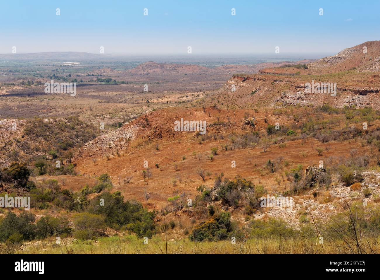 Landscape of Madagascar, typical scenery of the Malagasy countryside ...