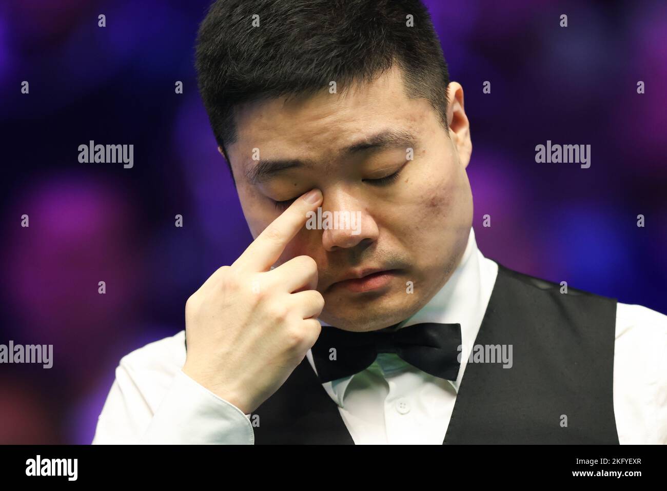 China’s Ding Junhui during day nine of the Cazoo UK Snooker ...